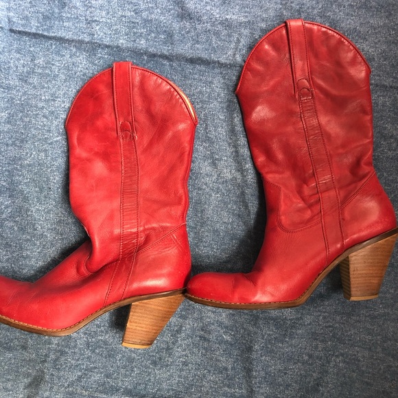 Jessica Simpson | Shoes | Jessica Simpson Red Leather Cowgirl Boots ...
